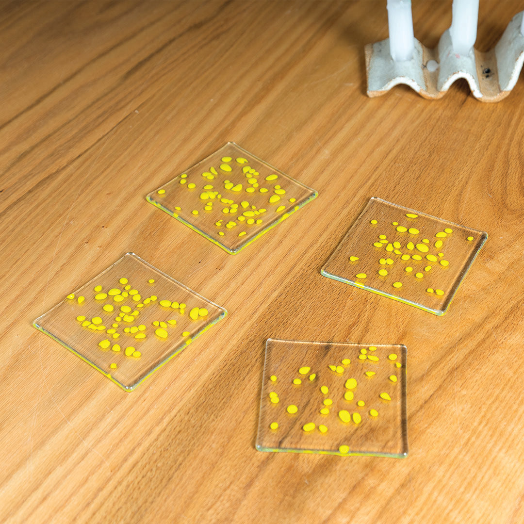 Lime Speckle Coaster Set